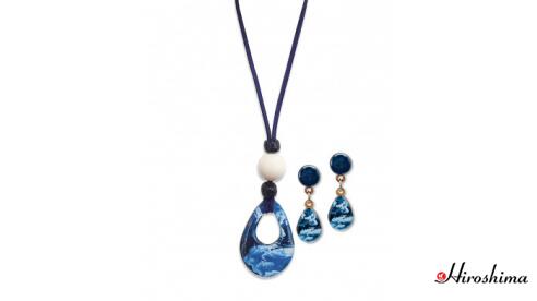 Conjunto de Brincos e Colar Azul | Hiroshima
